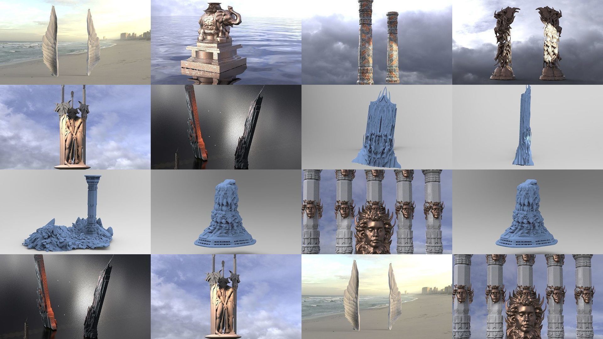 Fantasy Pillar Collection | CGTrader