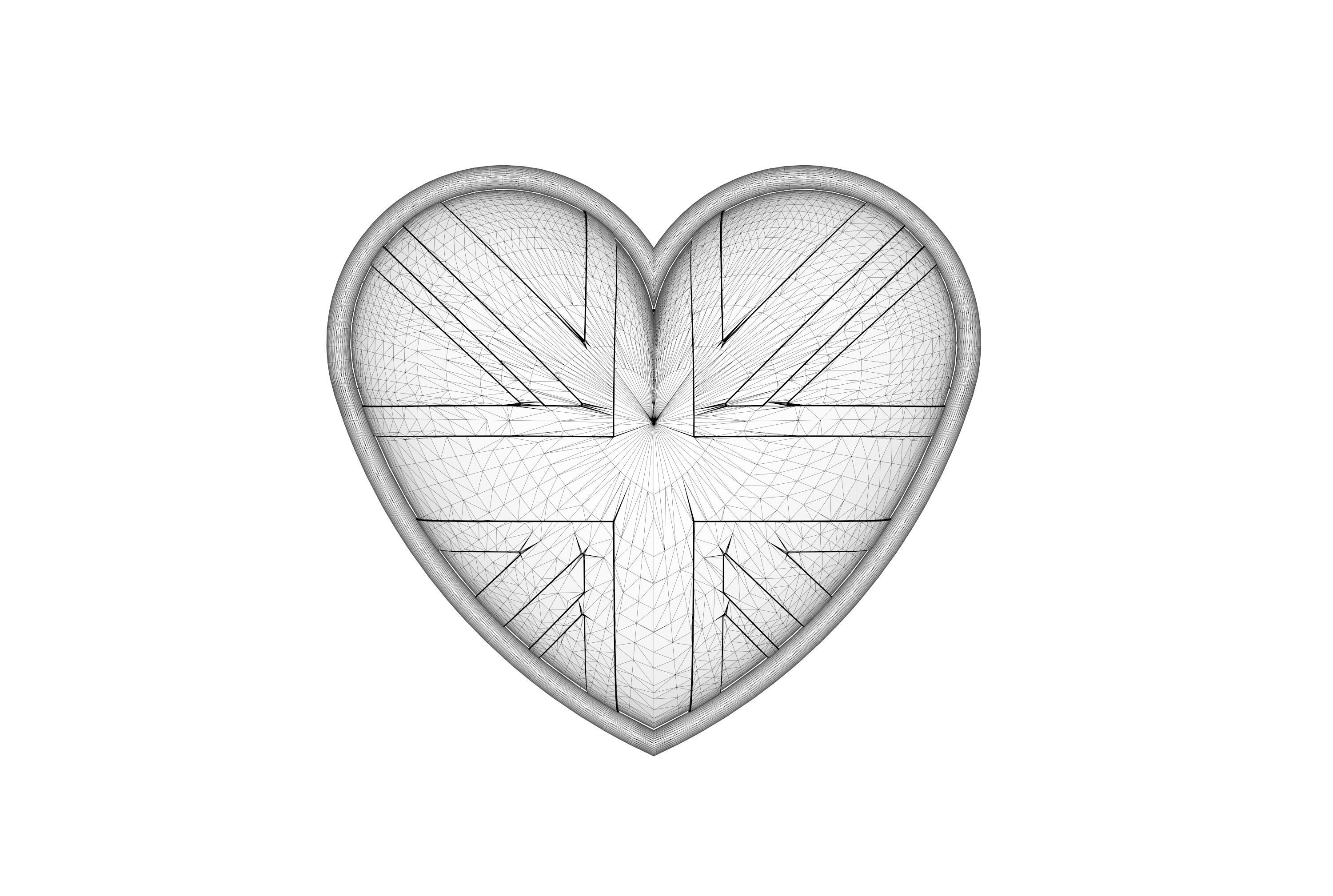 UK heart badge 3D model 3D printable | CGTrader
