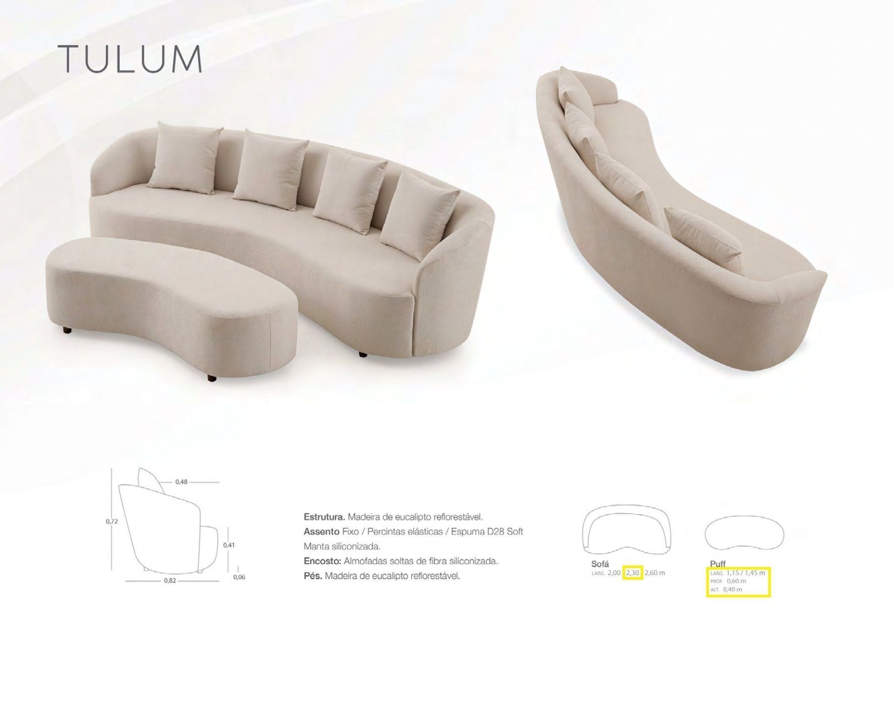 Tulum Sofa with Puff 3D model | CGTrader