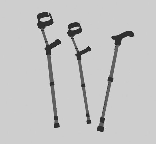 Template Walking Cane and Forearm Crutches free VR / AR / low-poly 3D ...