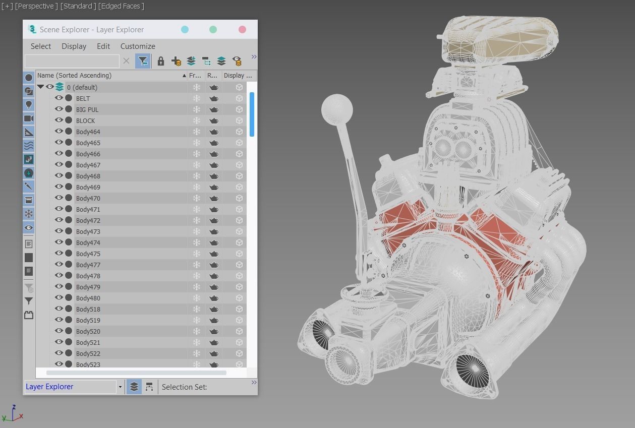 Cartoon V8 HotRod engine 3D model | CGTrader