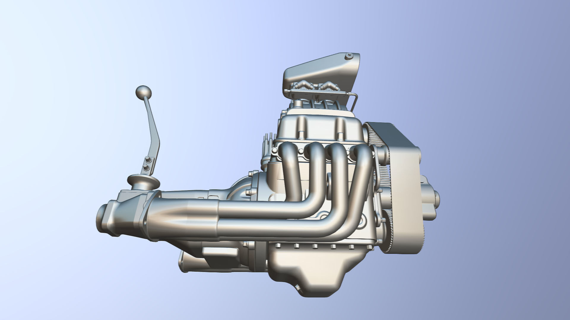 Cartoon V8 HotRod engine 3D model | CGTrader