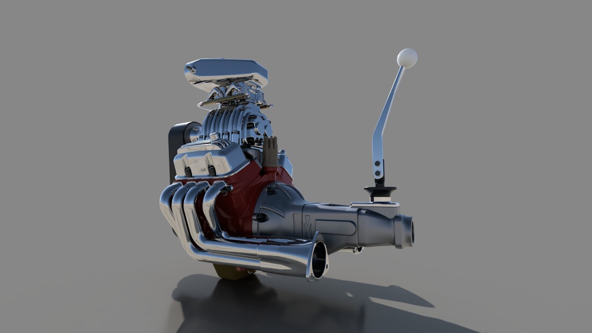Cartoon V8 HotRod engine 3D model | CGTrader