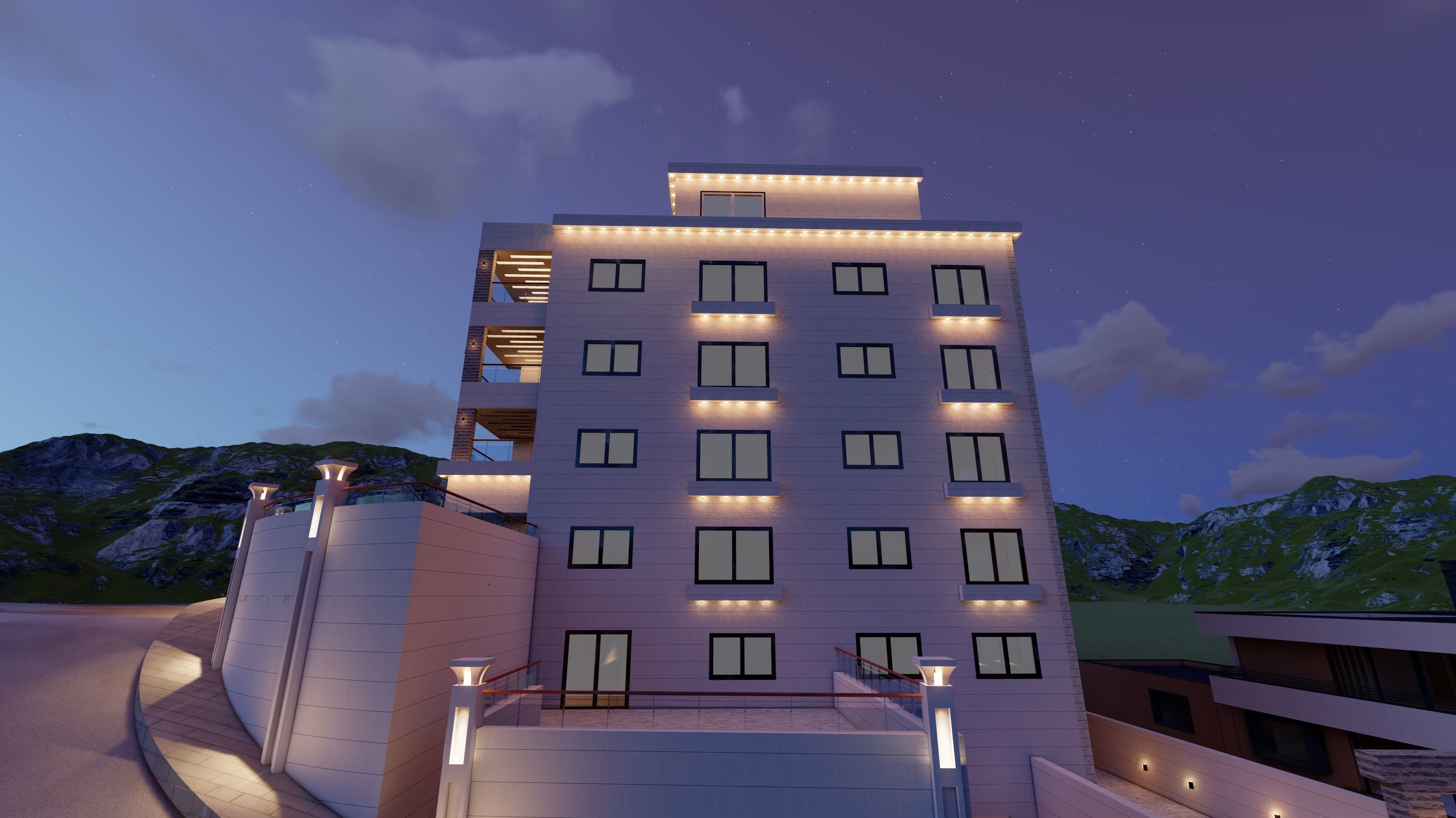 1 unit of housing complex free 3D model | CGTrader