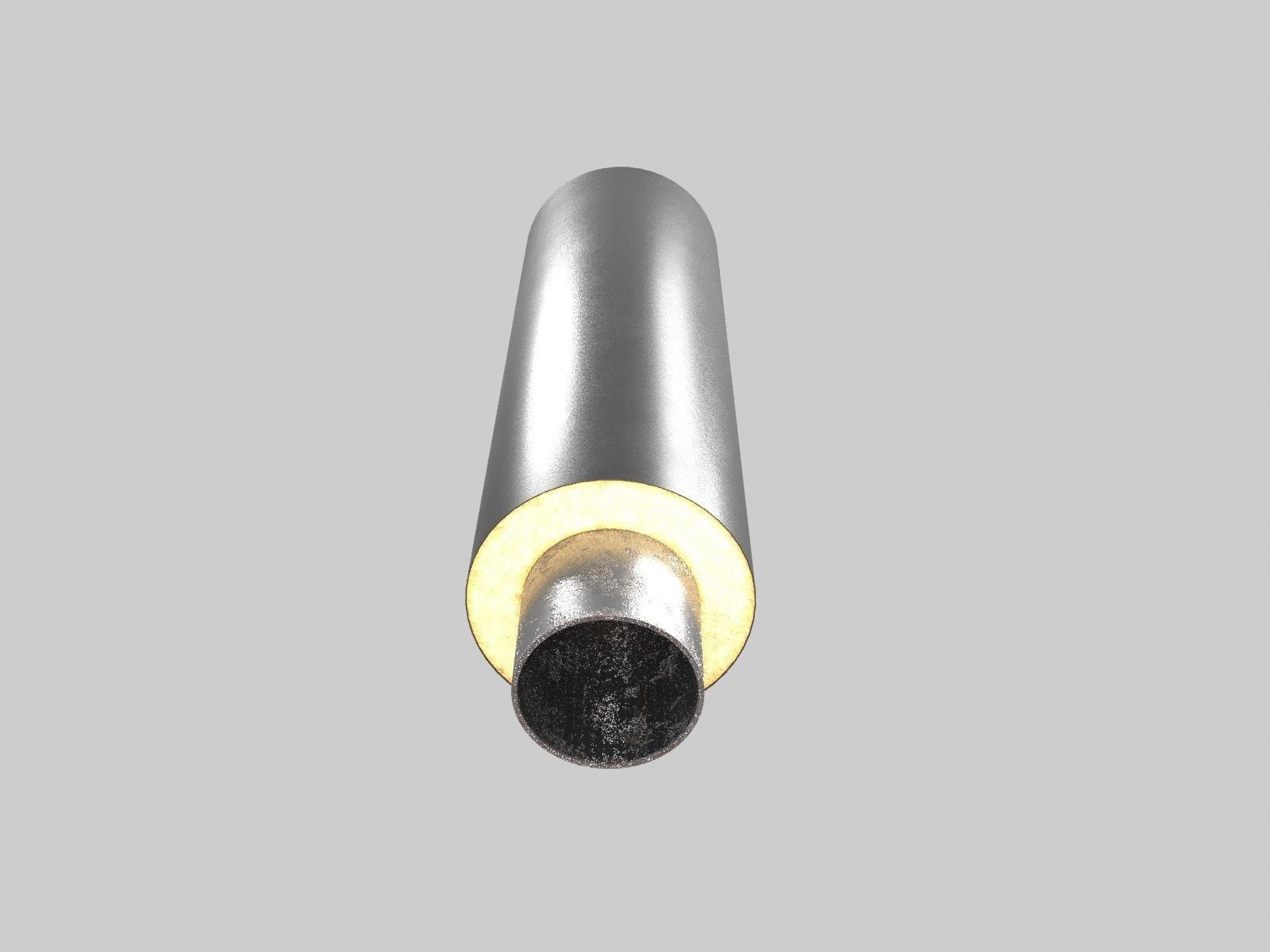 Steel pipes in polyurethane foam insulation PE sheath 3D model | CGTrader