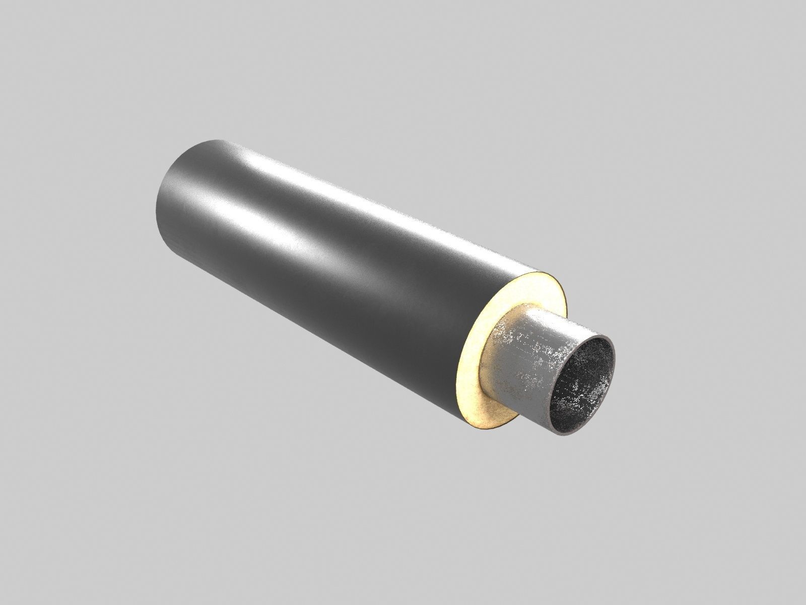 Steel pipes in polyurethane foam insulation PE sheath 3D model | CGTrader