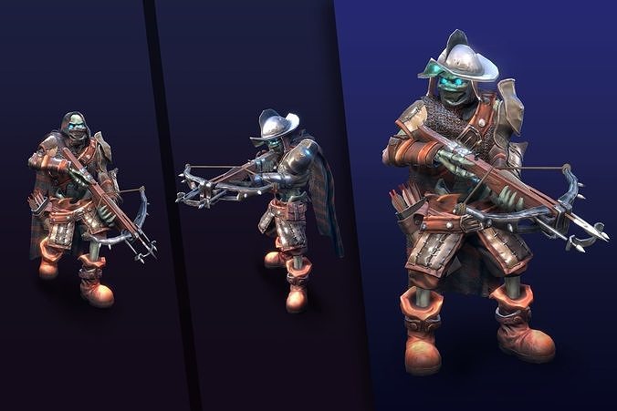 3D model Stylized Skeleton Crossbowman VR / AR / low-poly | CGTrader