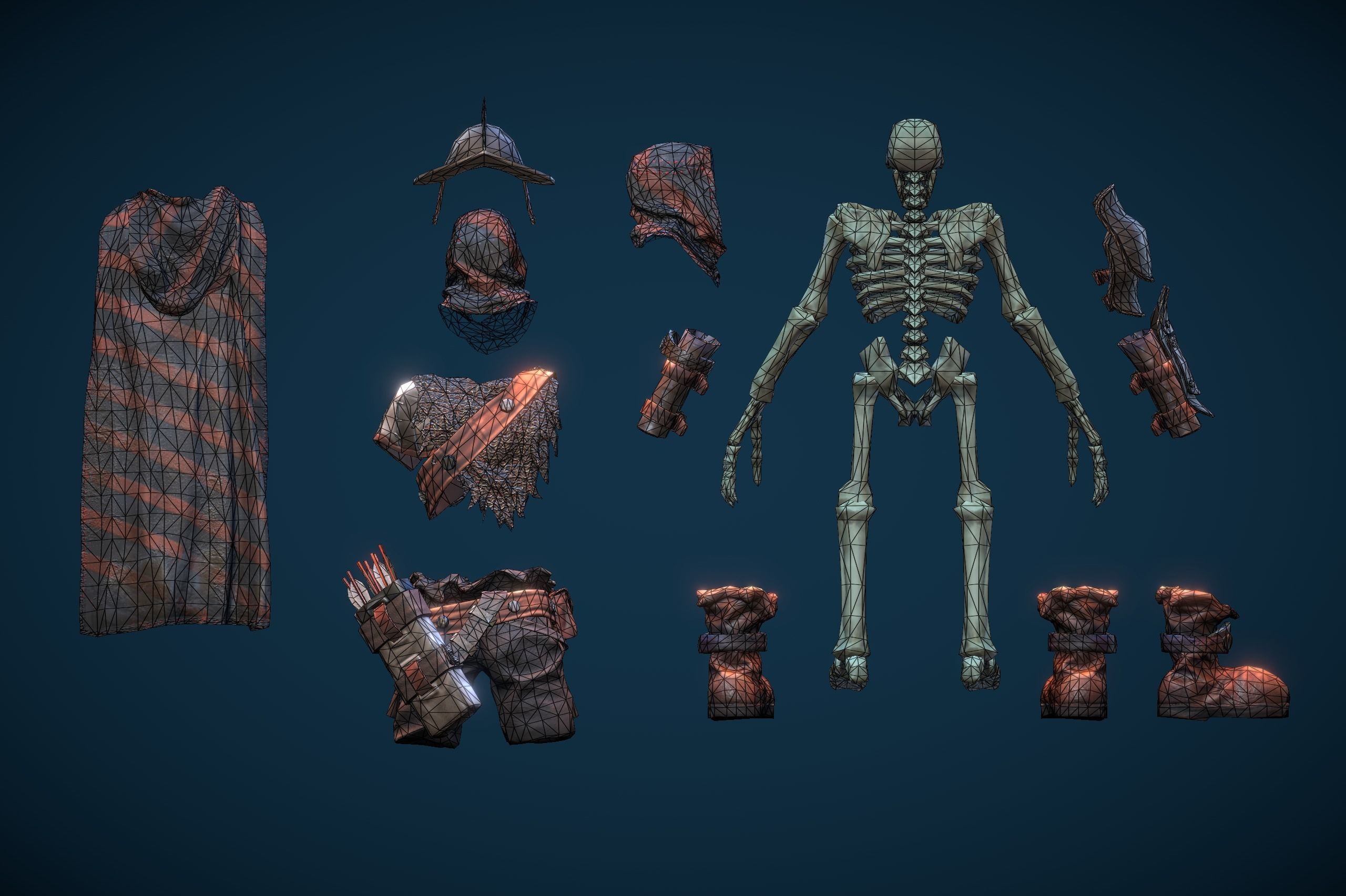 3D model Stylized Skeleton Crossbowman VR / AR / low-poly | CGTrader