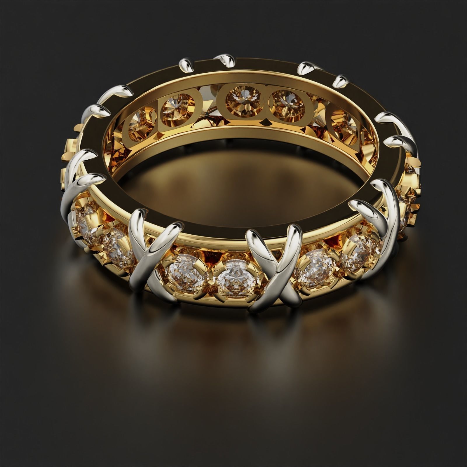 Diamond Ring 3D model 3D printable | CGTrader