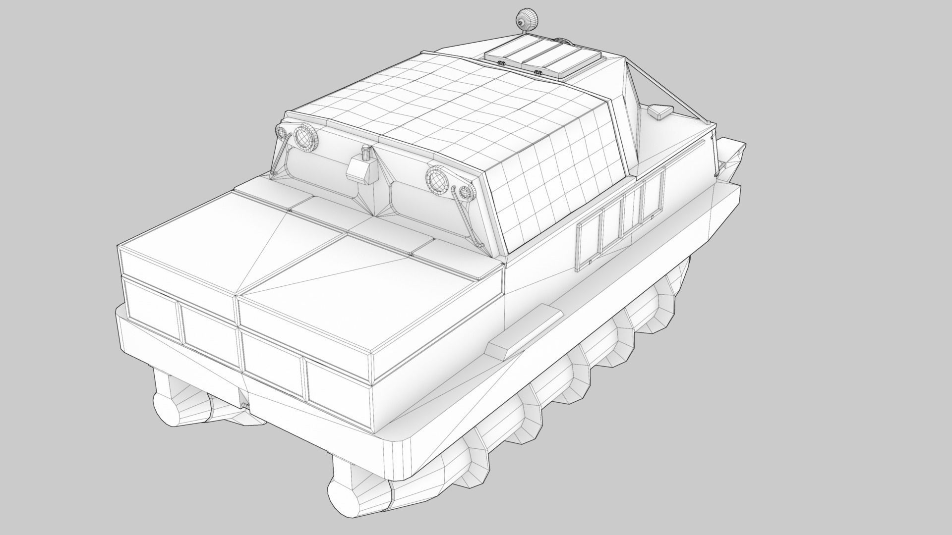 3D model Zil 2906 Soviet all-terrain rescue vehicle VR / AR / low-poly ...