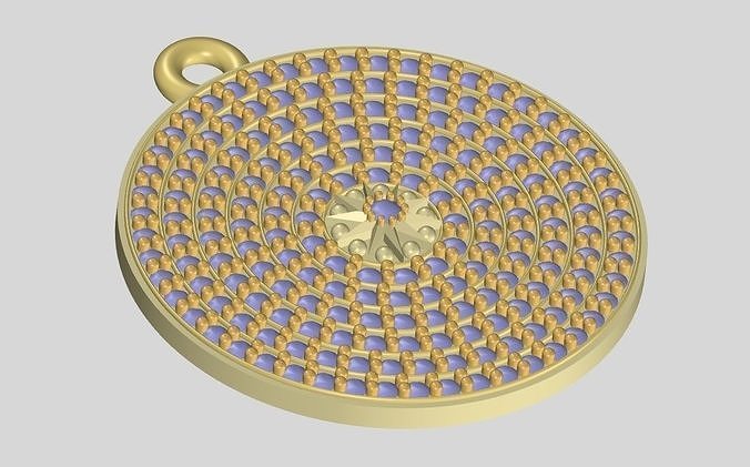 22mm Round Diamond Disc Pendant Design 3D model 3D printable | CGTrader