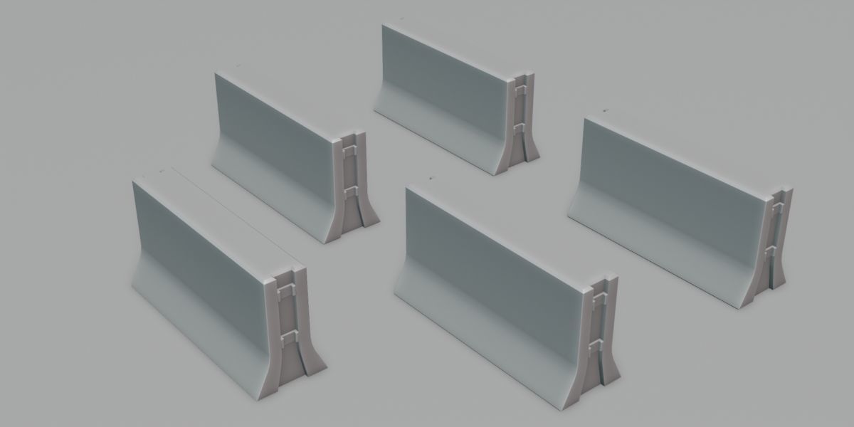 3D model Concrete Blocker VR / AR / low-poly | CGTrader
