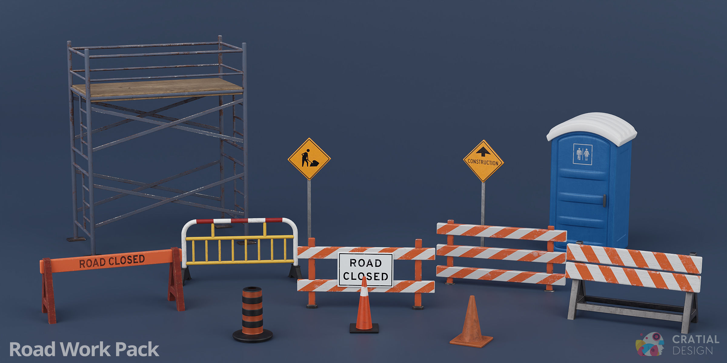 Stylized City Accessories Kit 3D model | CGTrader