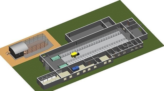 Dairy farm and poultry farm 3D model | CGTrader