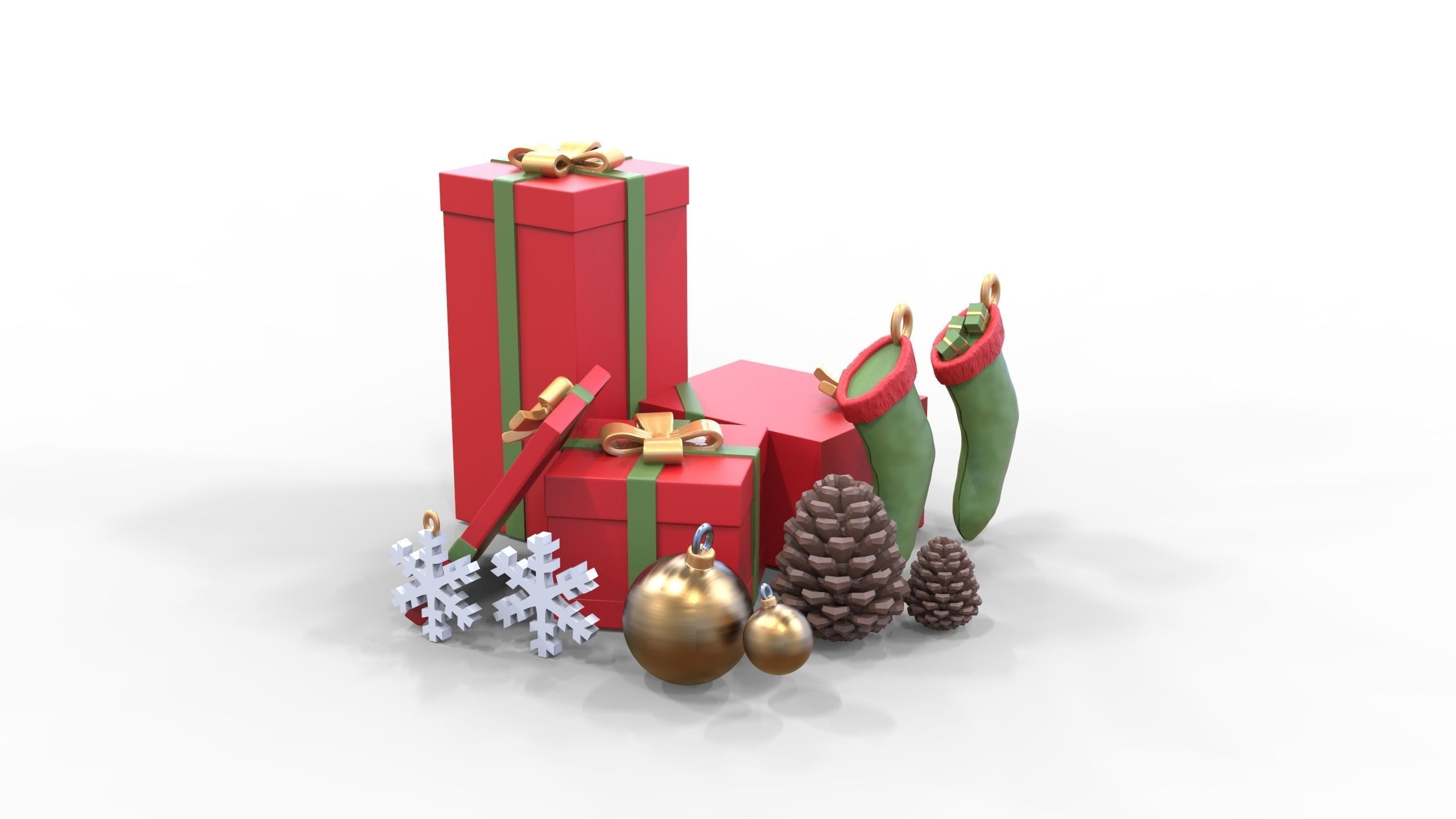 Christmas Collection 3 Santa Claus Christmas tree stuff 3D model 3D ...