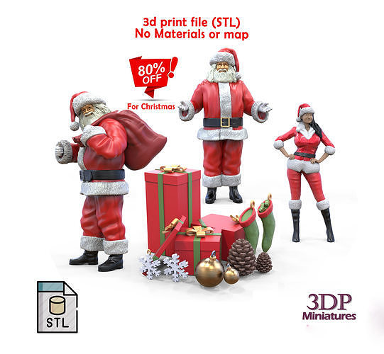 Christmas Collection 3 Santa Claus Christmas tree stuff 3D model 3D ...