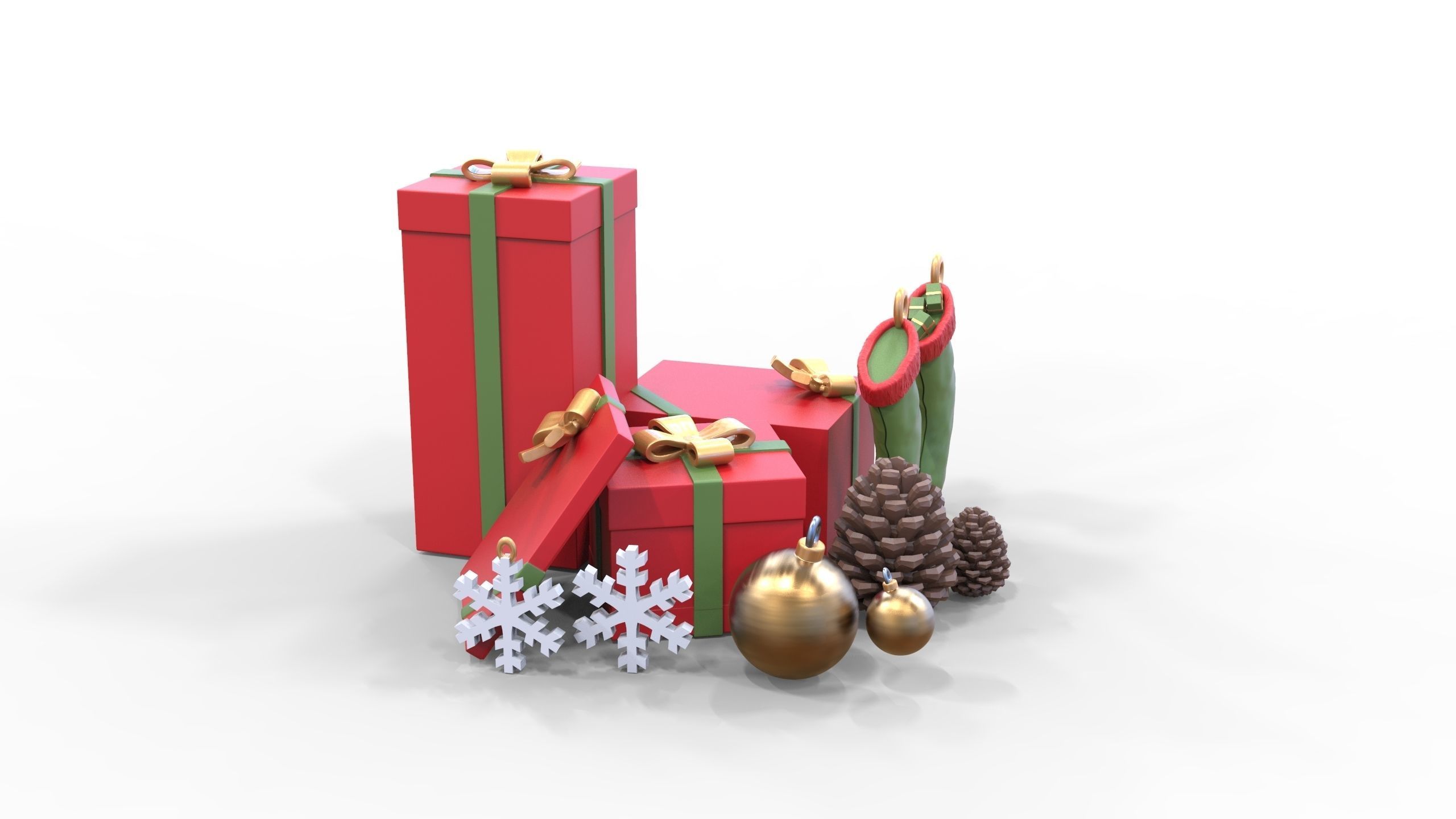 Christmas Collection 3 Santa Claus Christmas tree stuff 3D model 3D ...