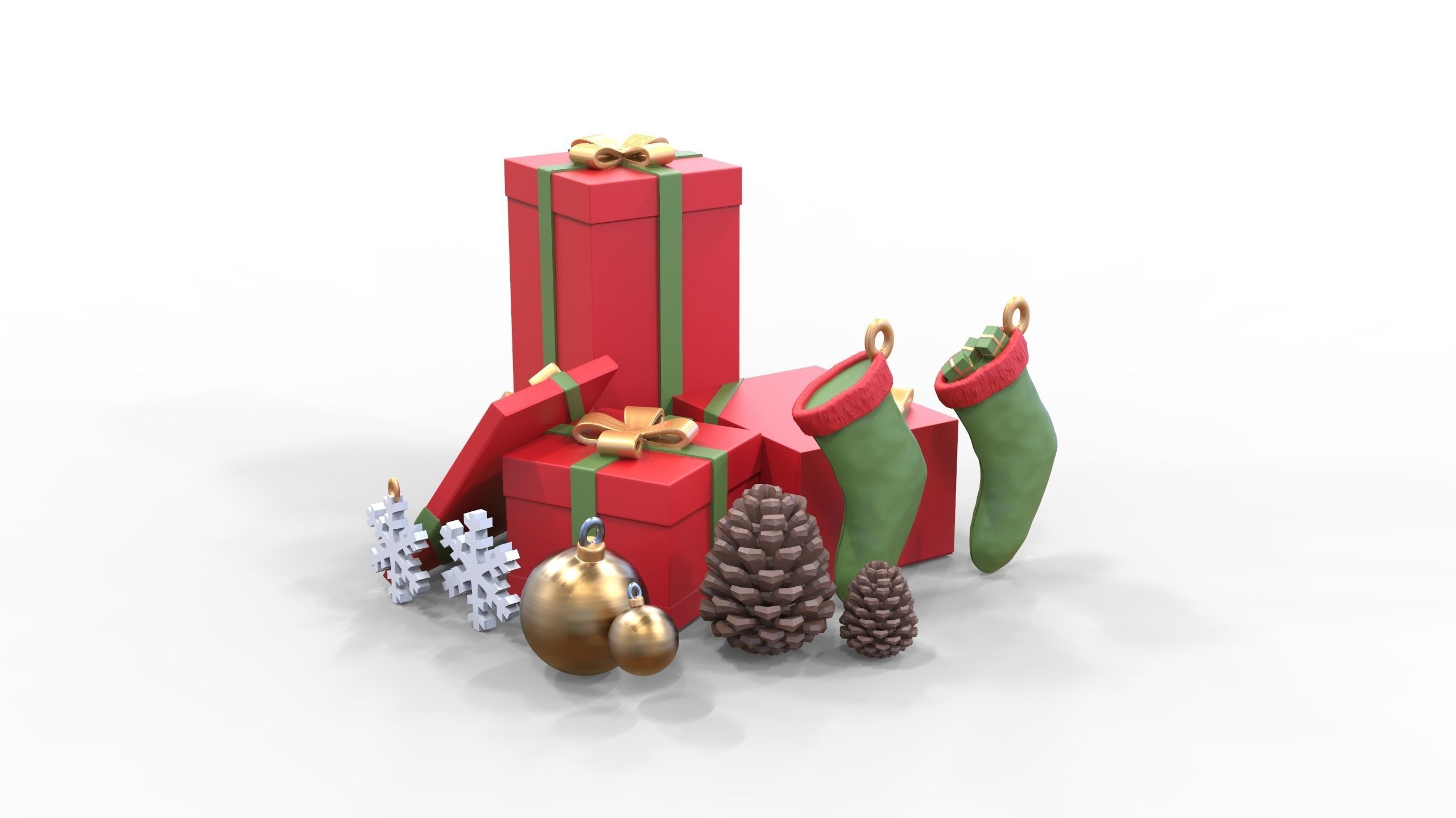 Christmas Collection 3 Santa Claus Christmas tree stuff 3D model 3D ...