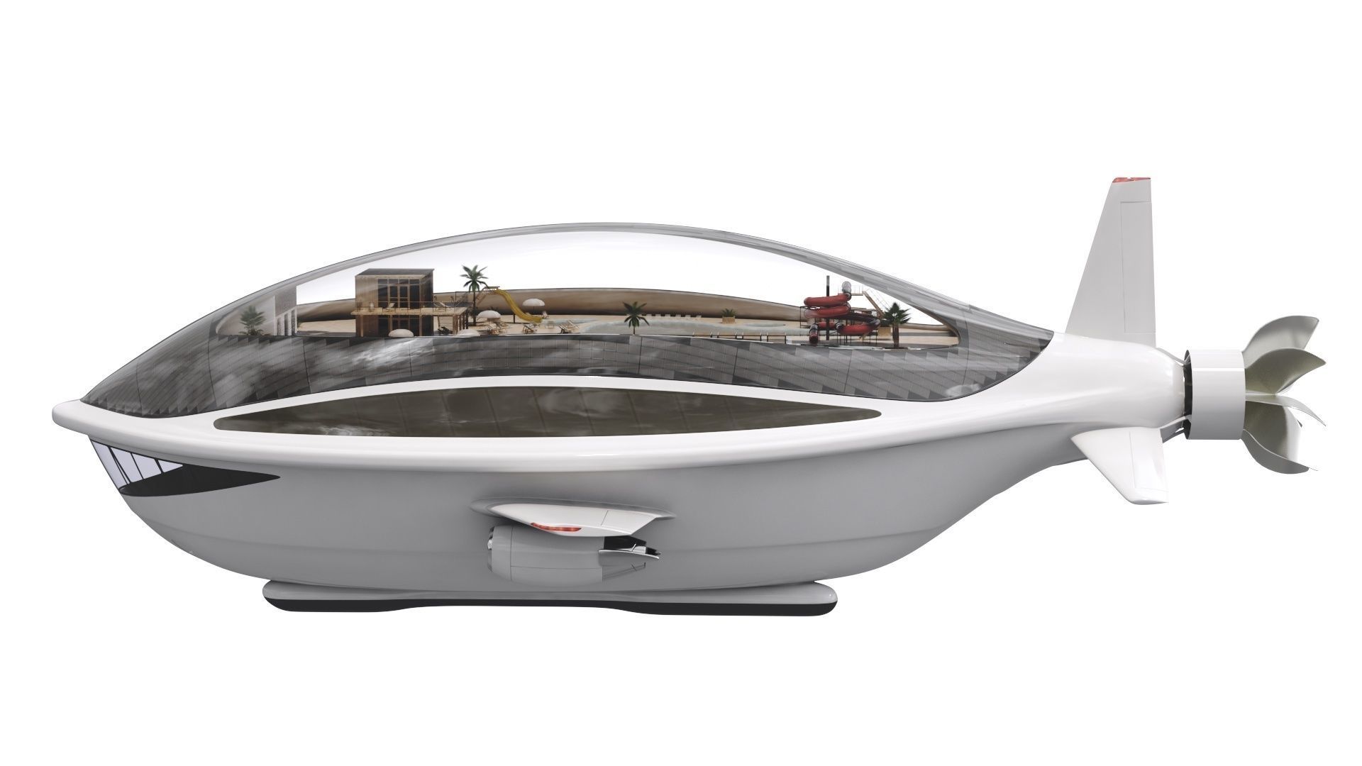 Futuristic Airship Concept 3D model | CGTrader