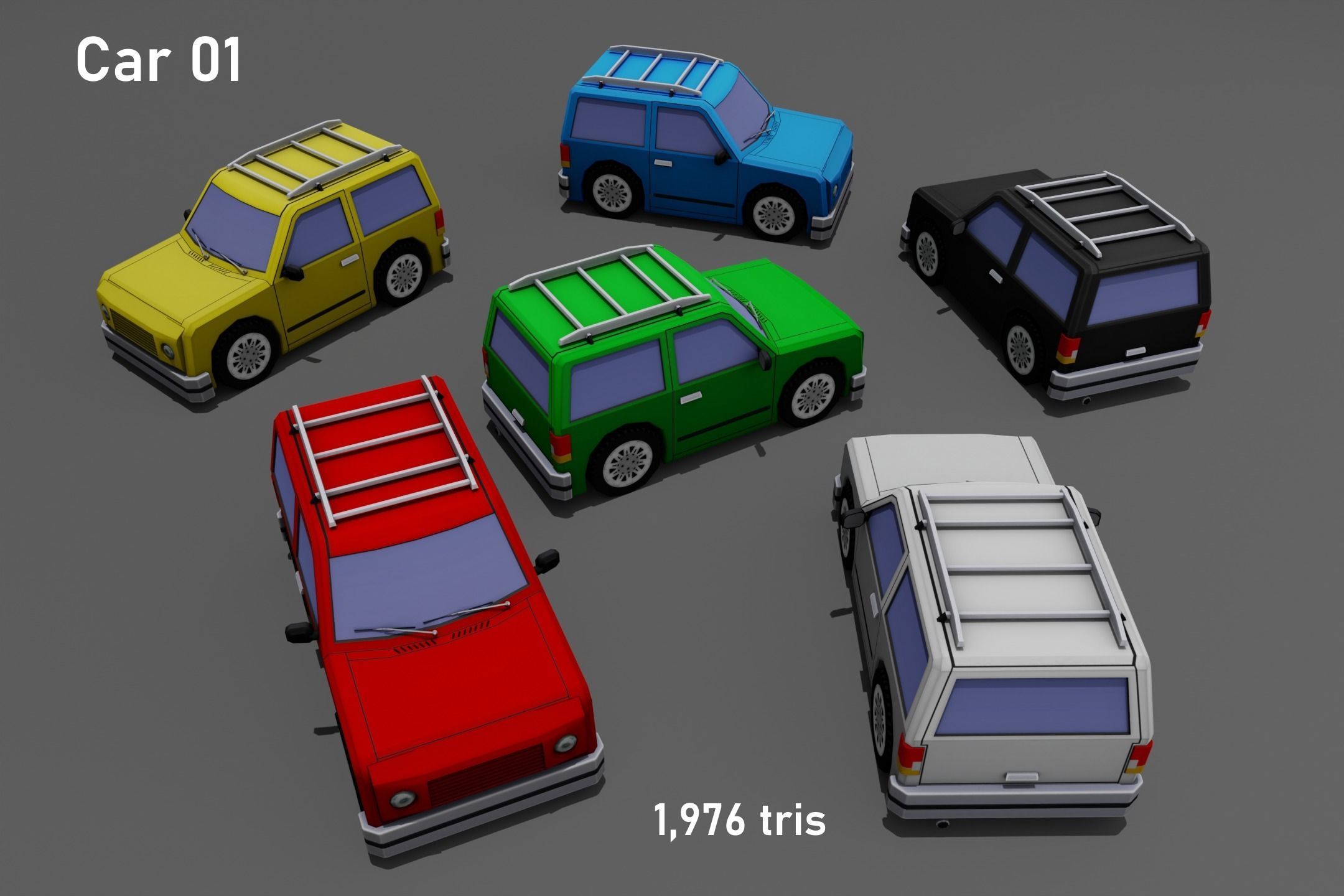 3D model Low poly vehicle pack 01 VR / AR / low-poly | CGTrader