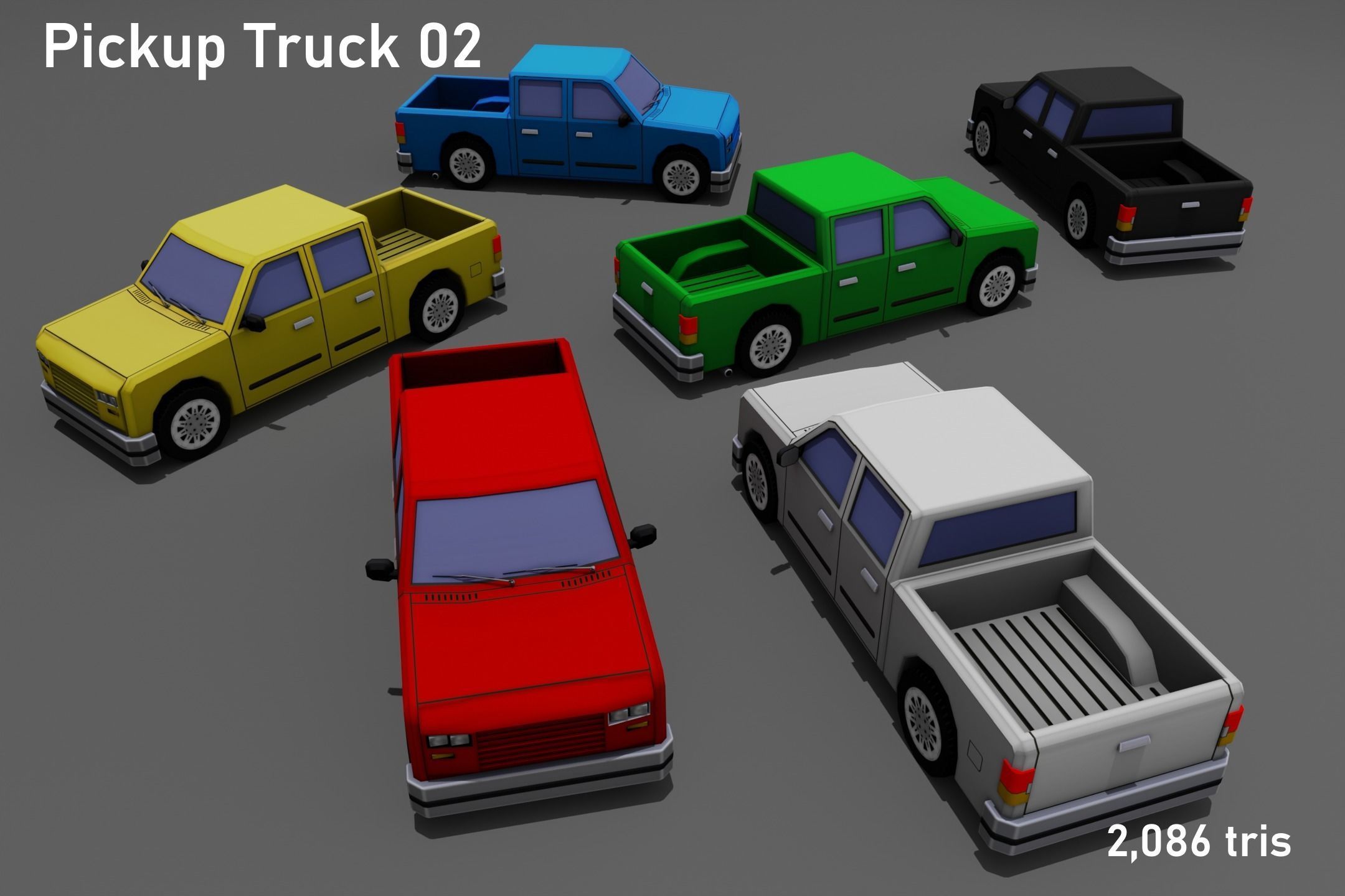 3D model Low poly vehicle pack 01 VR / AR / low-poly | CGTrader