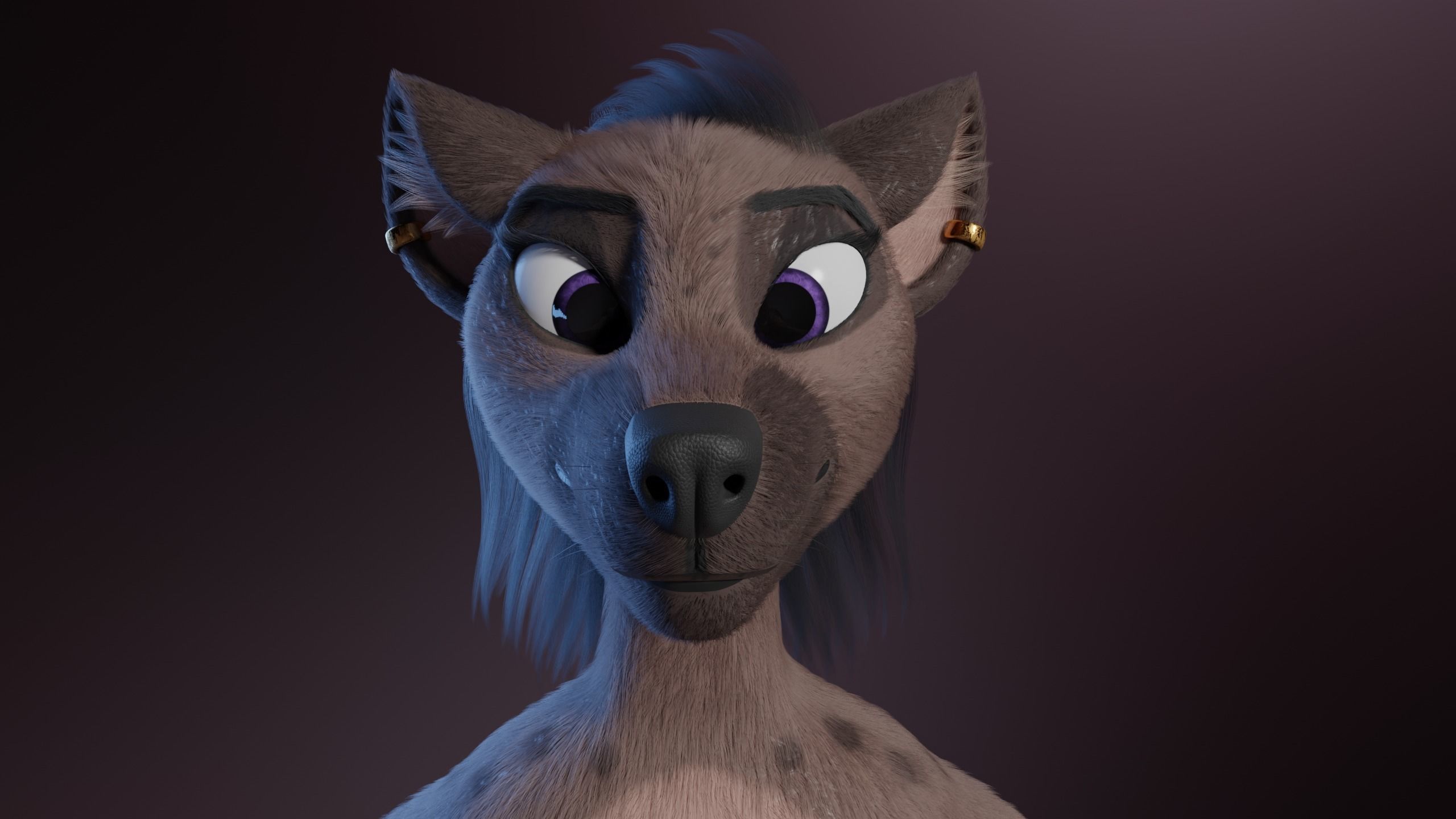 Zuri Anthro Hyena 3D model rigged | CGTrader