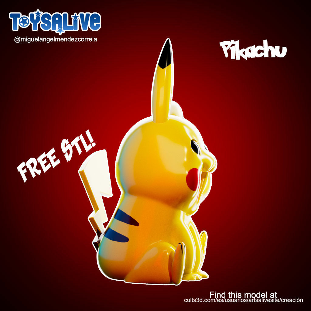 Pikachu Free stl free 3D model | CGTrader