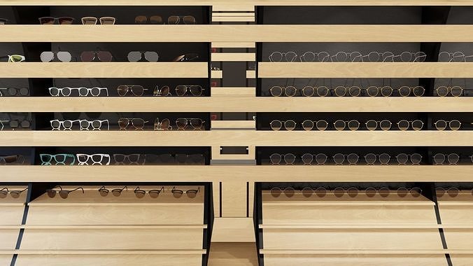 Optical store design full of sunglasses 3D model | CGTrader