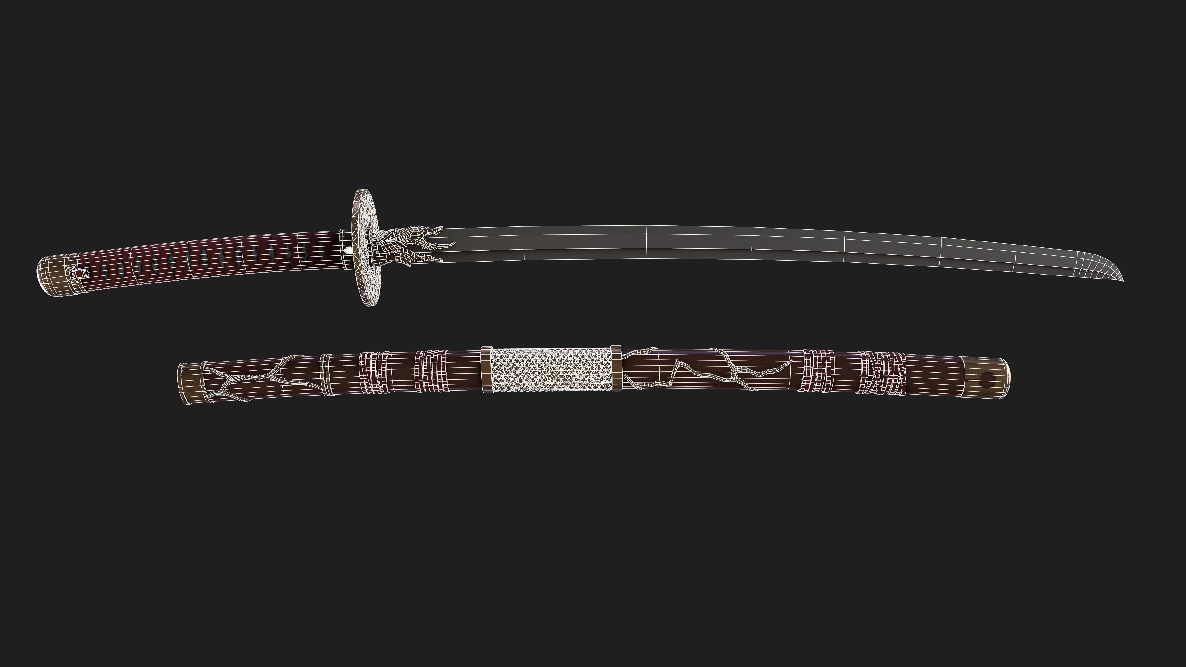 3D model Katana samurai sword VR / AR / low-poly | CGTrader