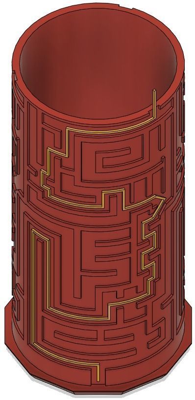Cylinder MAZE with large storage compartment 3D model 3D printable ...