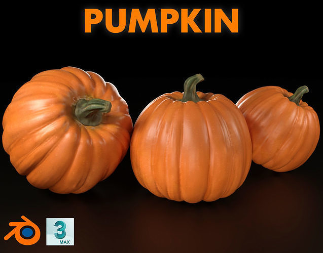 Pumpkin three pumpkins free VR / AR / low-poly 3D model | CGTrader