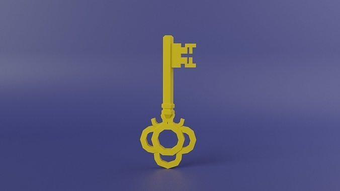 3D model Gold Key VR / AR / low-poly | CGTrader