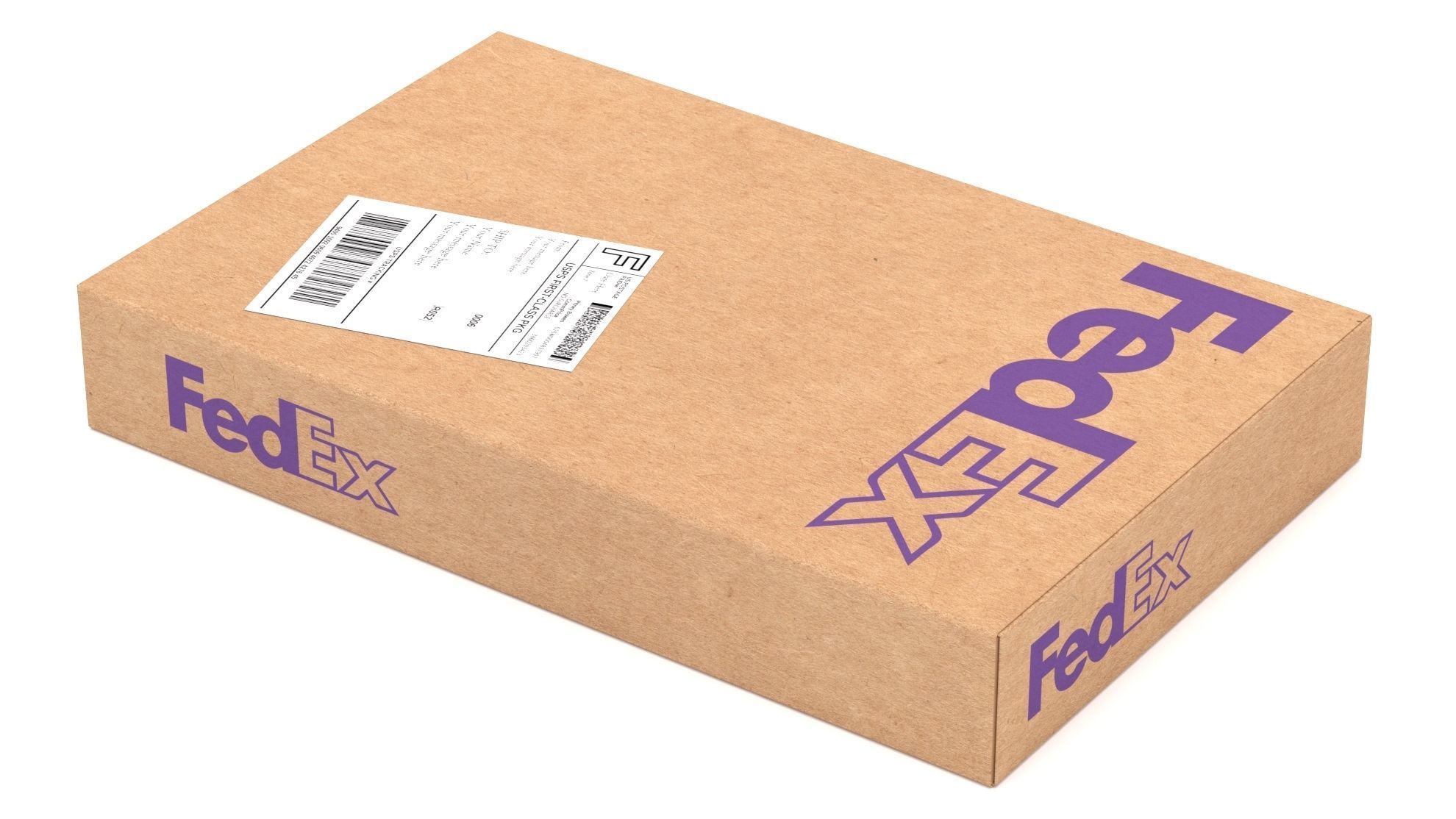 Cardboard Packaging Box Fedex 3D model | CGTrader