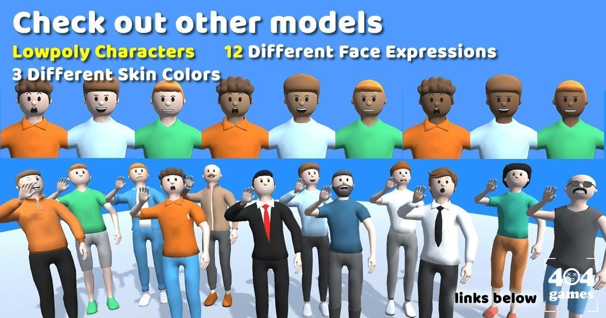 3D model Stickman Simple Low Poly Character VR / AR / low-poly | CGTrader