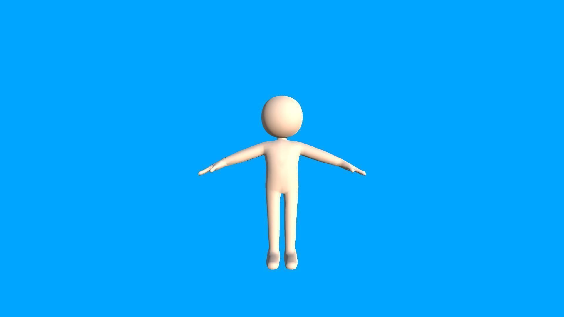 3D model Stickman Simple Low Poly Character VR / AR / low-poly | CGTrader