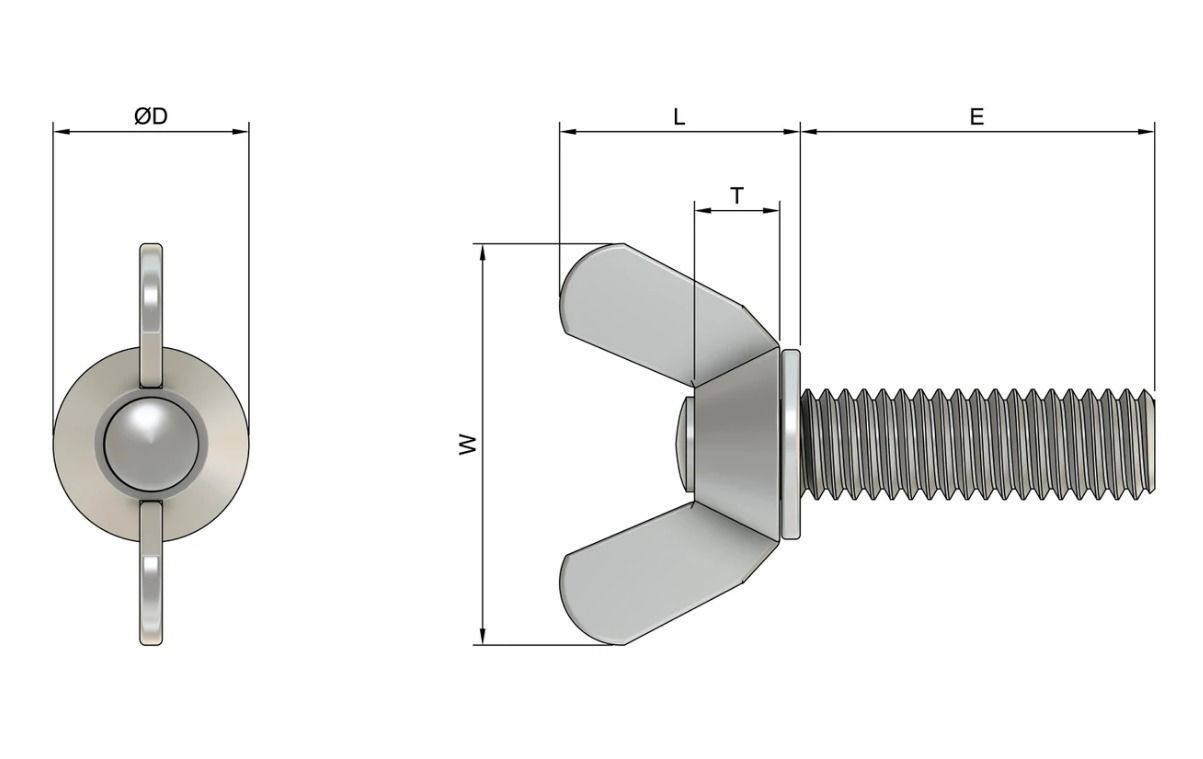 M3 x 20mm Wing Screws 3D model 3D printable | CGTrader