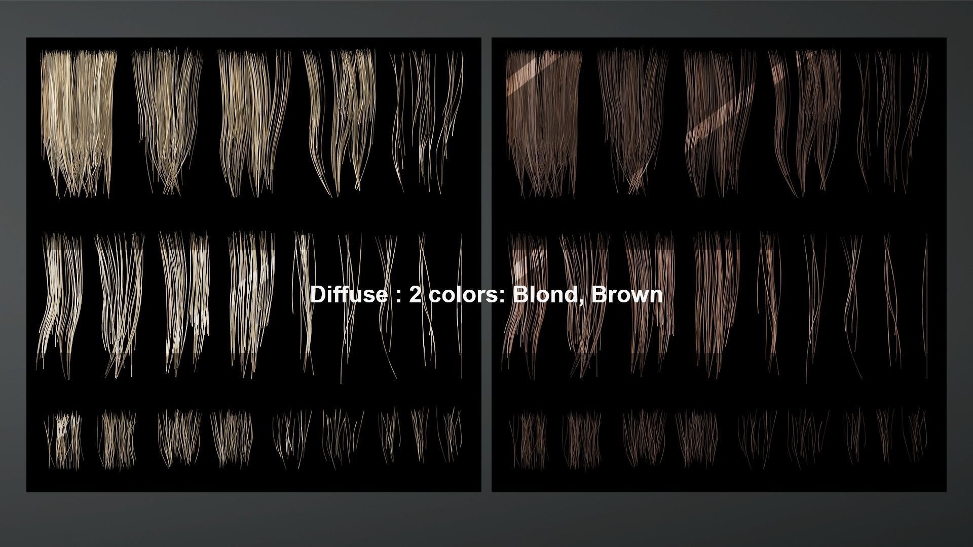 Hair Textures for Hair Cards 4K TGA PNG 3D model | CGTrader