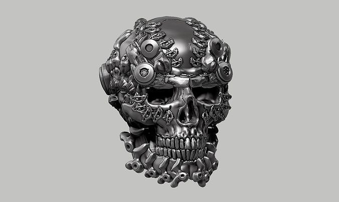 skull robot head a47 3D model 3D printable | CGTrader