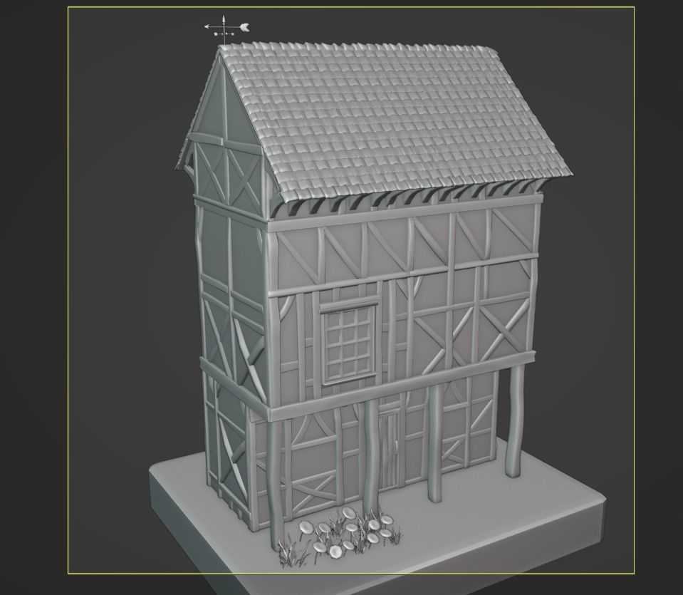 3D model House Medieval 02 Low-poly 3D model VR / AR / low-poly | CGTrader