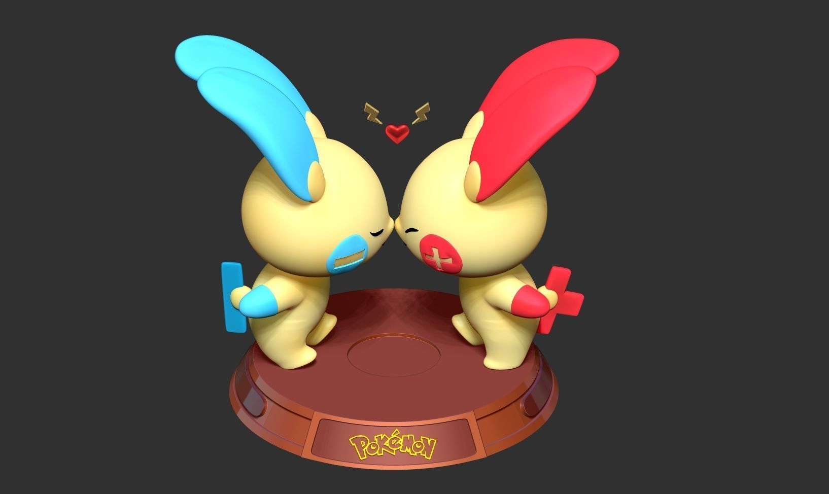 Plusle and Minun - Pokemon Fanart 3D model 3D printable | CGTrader