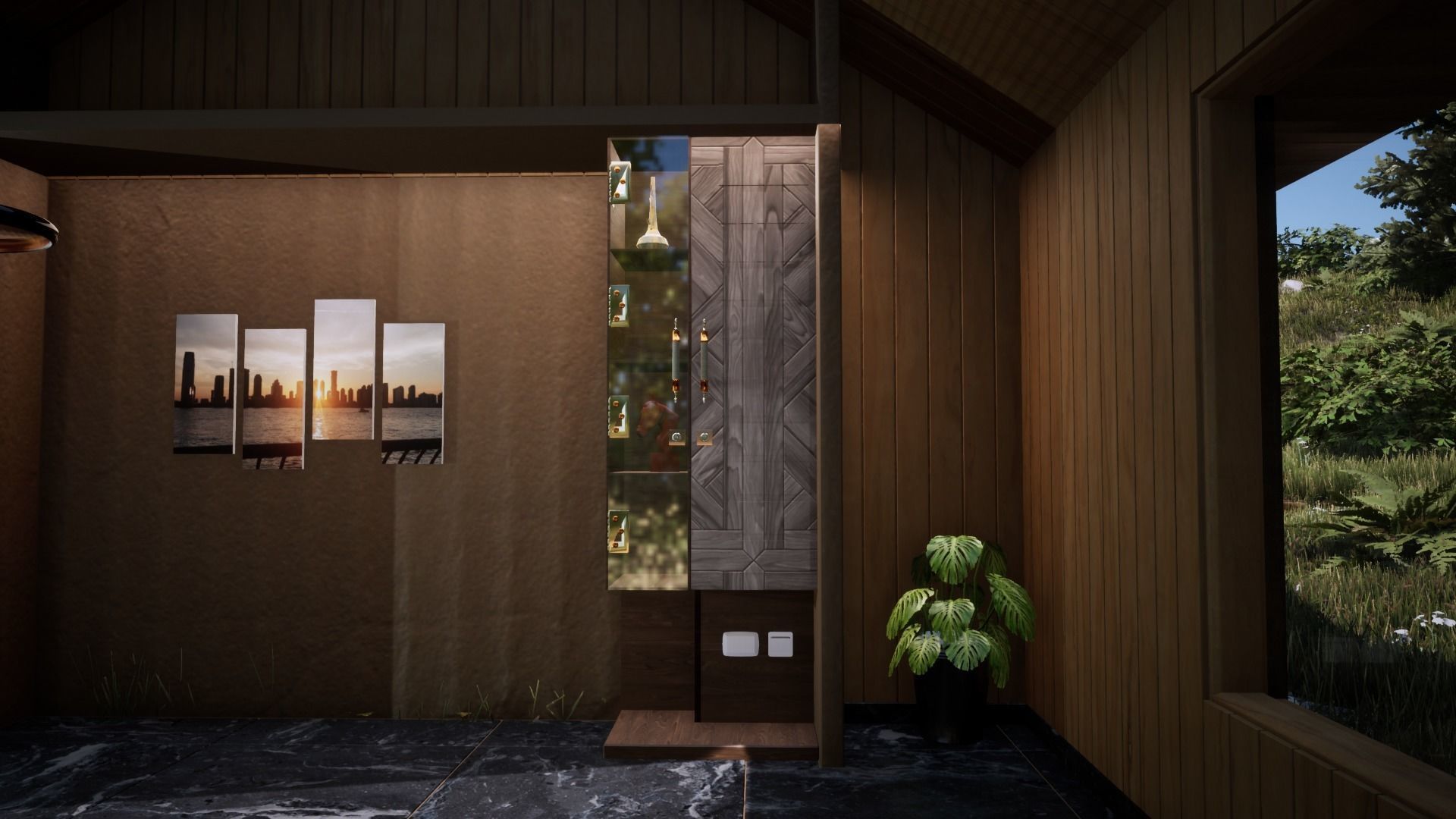 Floating Showcase Wardrobe Small free 3D model | CGTrader