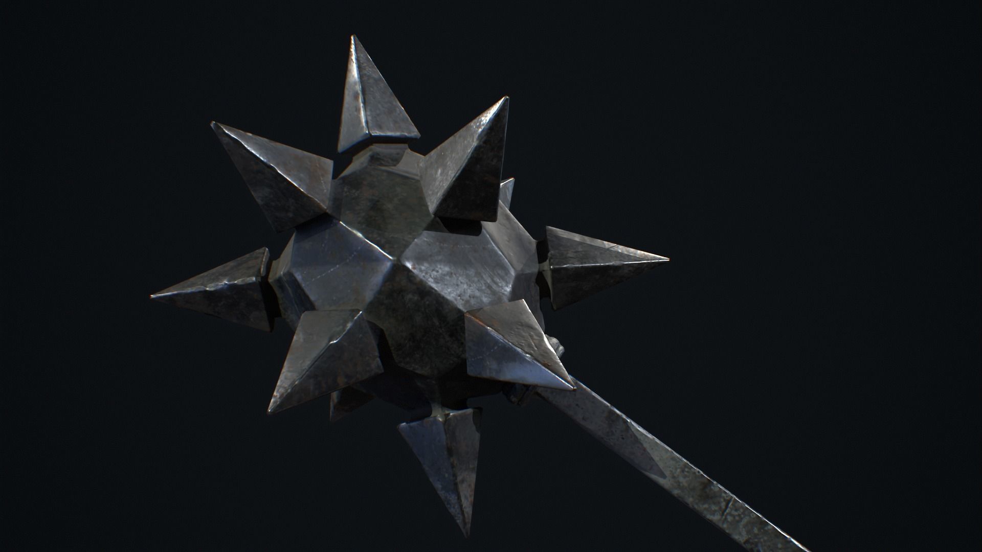 3D model Medieval Weapon Morning Star -PBR- Game Ready VR / AR / low ...