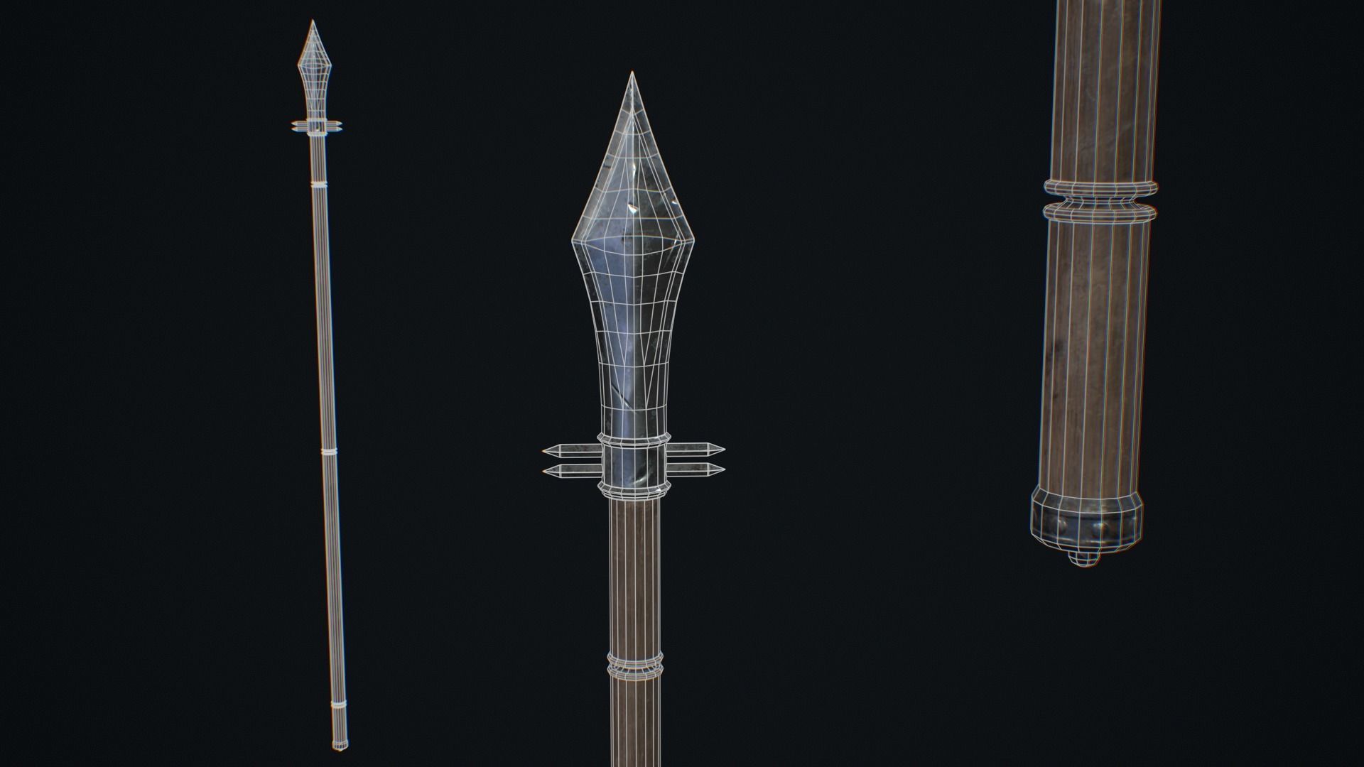 3D model Medieval Weapon Spear -PBR- Game Ready VR / AR / low-poly ...