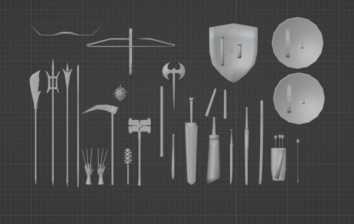 BasicWeaponPack weapons and tools free VR / AR / low-poly 3D model ...