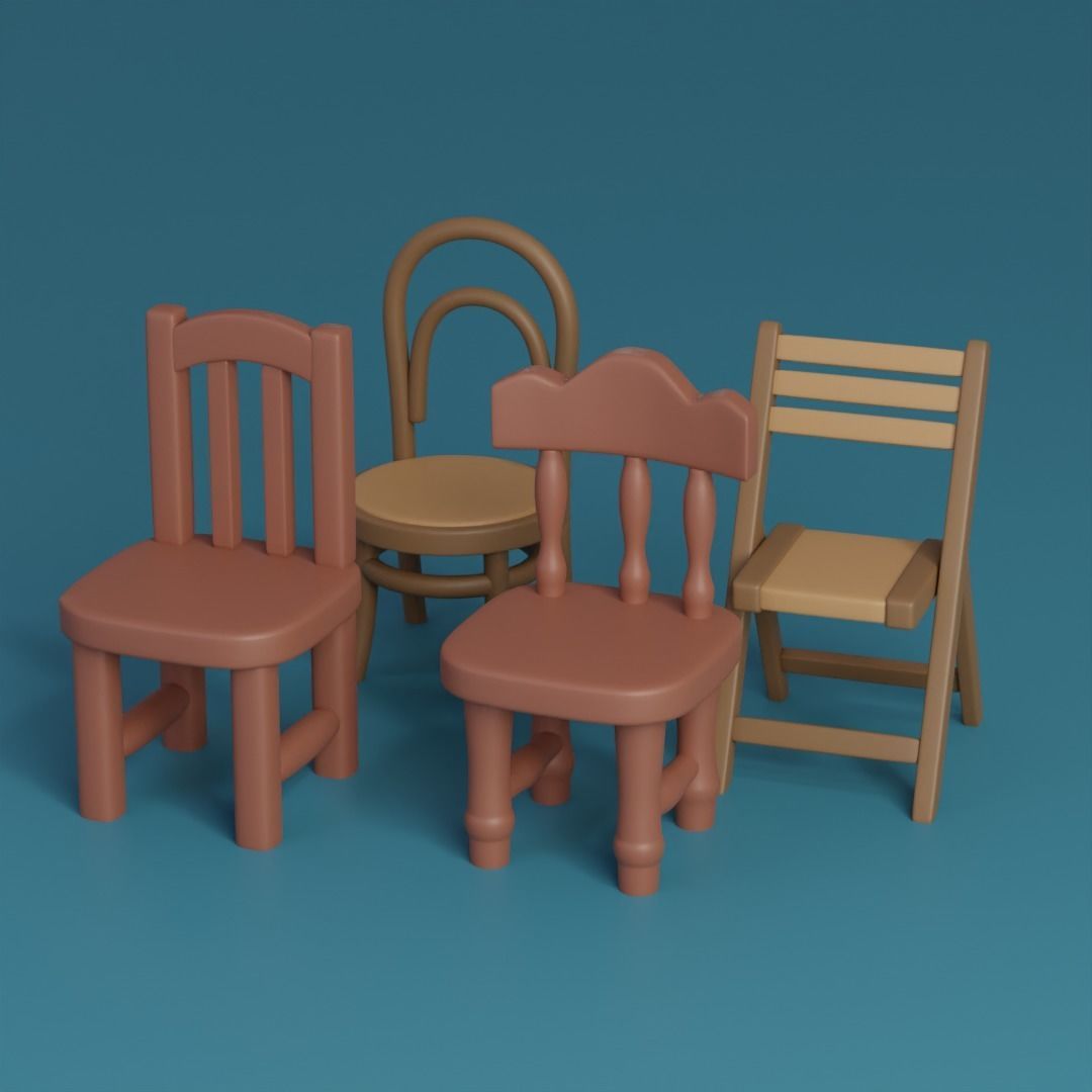 3D model Cartoon chairs VR / AR / low-poly | CGTrader