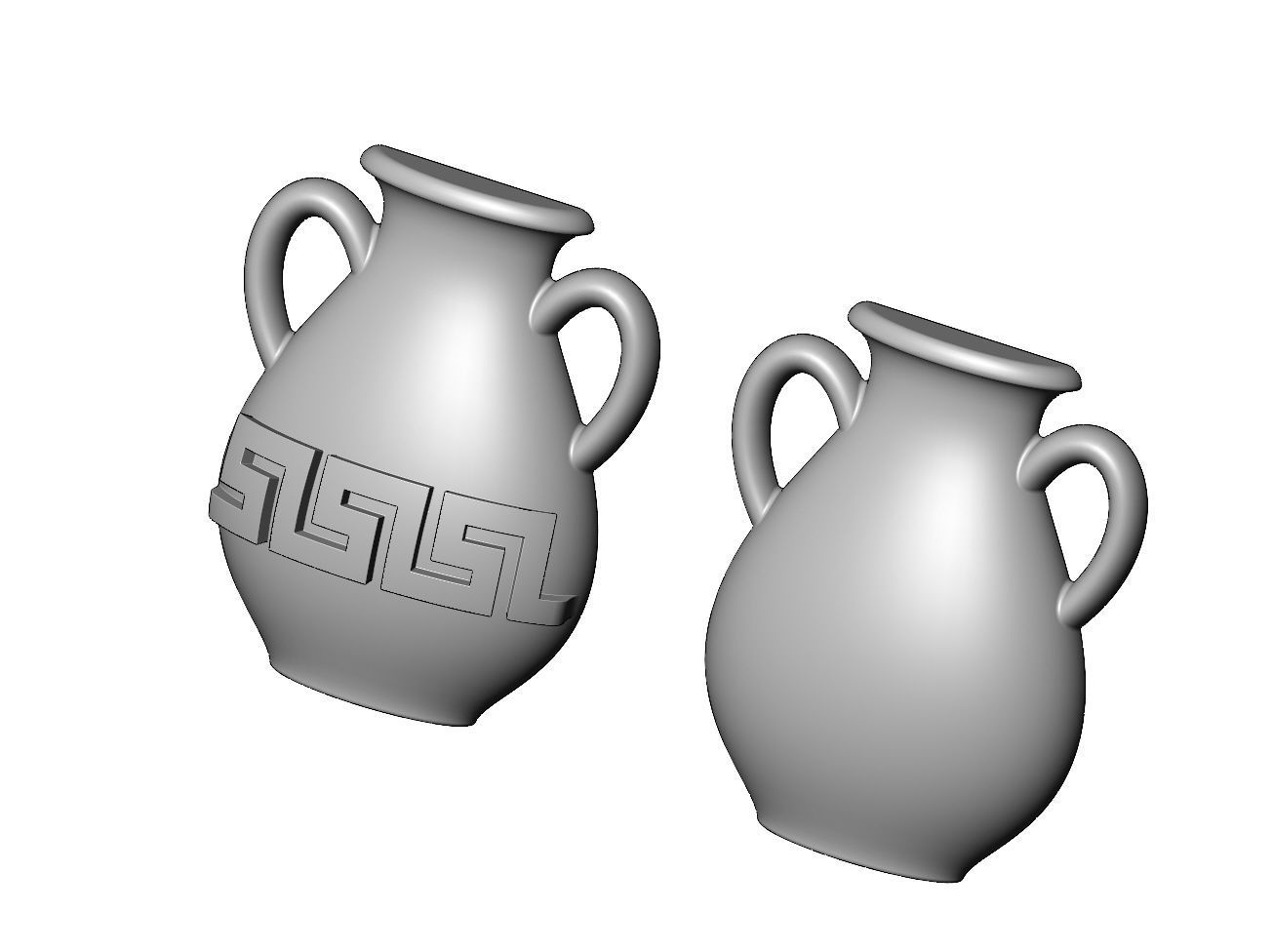 Greek key urn onlay relief and carving 3D model 3D printable | CGTrader