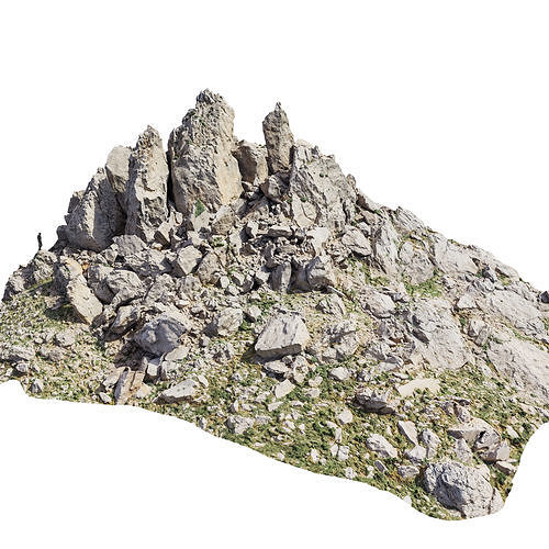 3D model Cliff Boulder Field Mountain PBR Scan VR / AR / low-poly ...