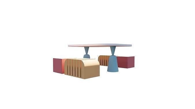 kids table 3D model | CGTrader