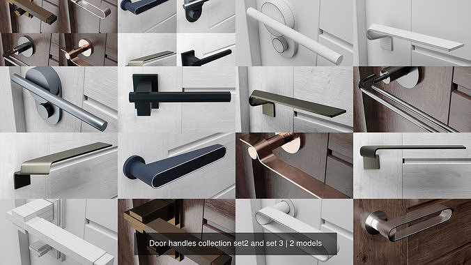 Door handles collection set2 and set 3 | CGTrader