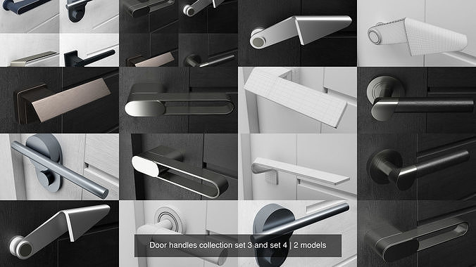 Door handles collection set 3 and set 4 | CGTrader